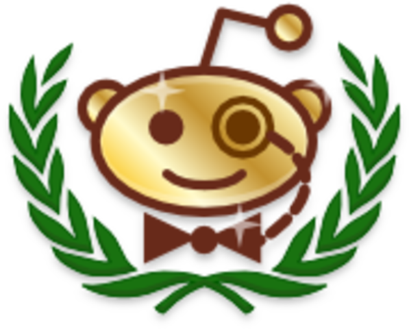 History Of Reddit Timeline - Reddit Gold Logo (597x480), Png Download