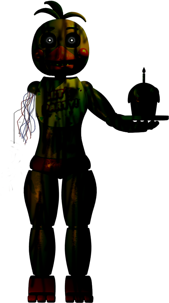 Fnaf Phantom Toy Chica (623x1005), Png Download