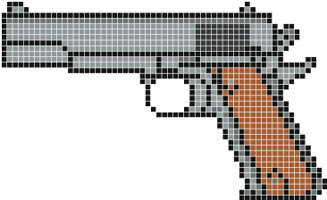 Colt - Minecraft 1911 Pixel Art (365x450), Png Download