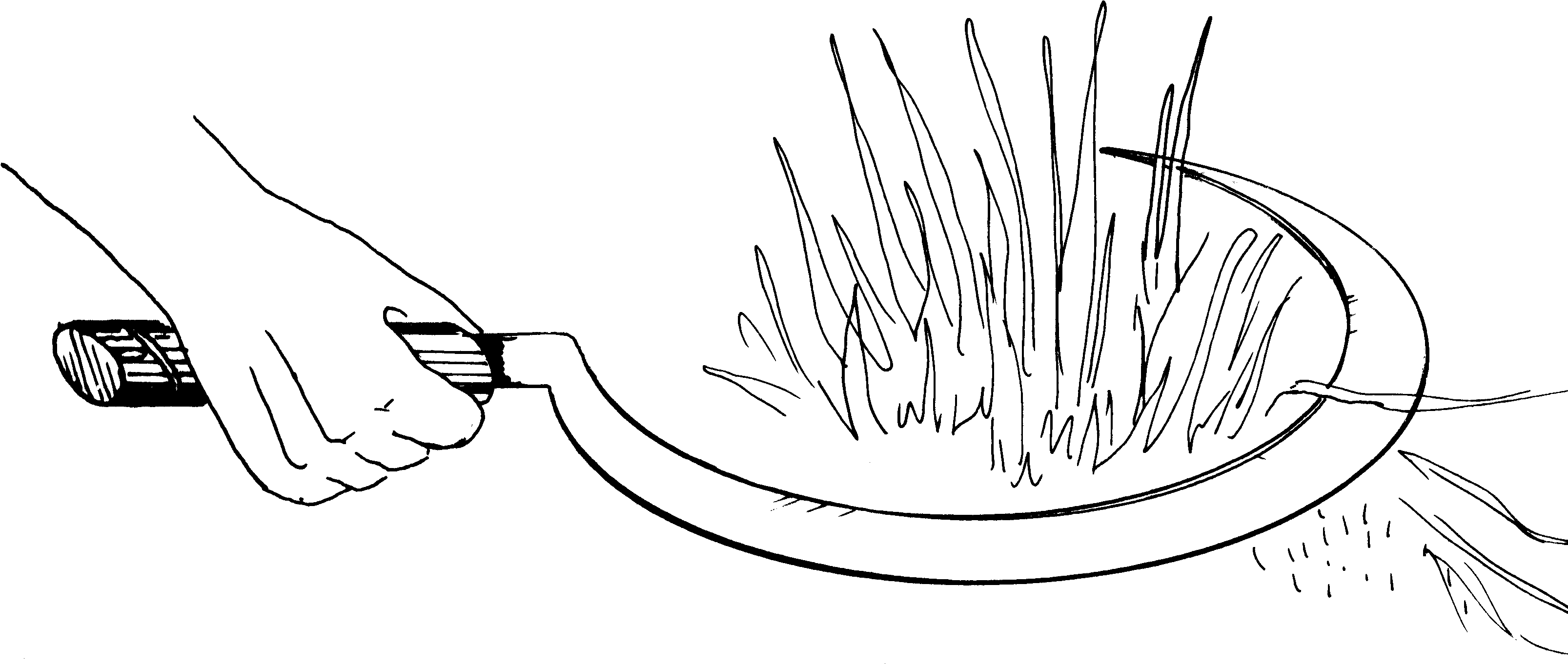 Sickle - Line Art (3309x1441), Png Download