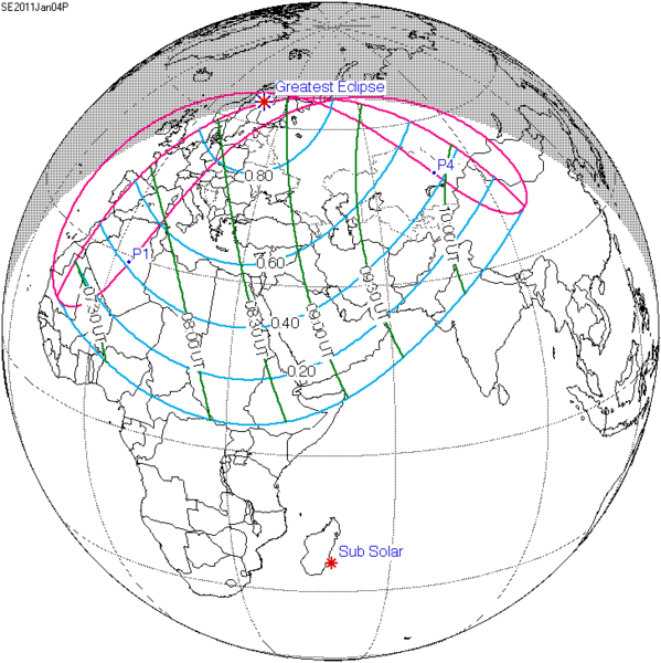 Solar Eclipse Of 2011 January 4 - January 14 2029 Eclipse (599x600 ...