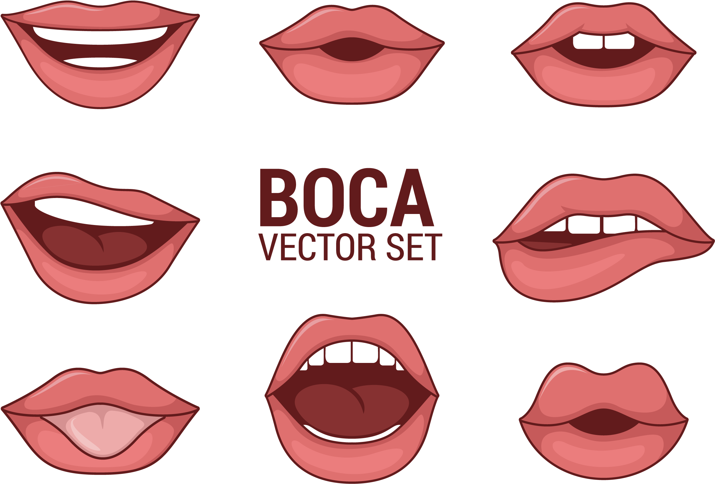 Woman's Boca Vectors - Male Mouth Vector (669x490), Png Download