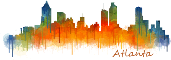 Atlanta Skyline Png - Atlanta City Skyline Png (600x300), Png Download