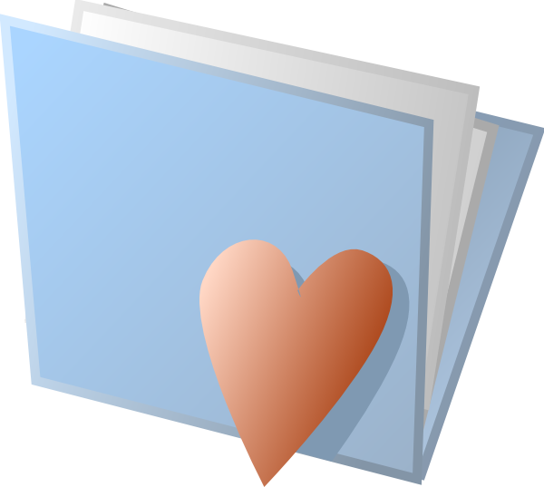 Folder With Heart (600x537), Png Download