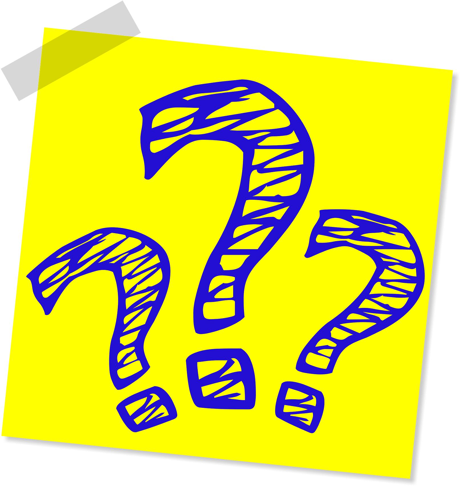 Question Marks - Question Marks Yellow Png (1235x1280), Png Download