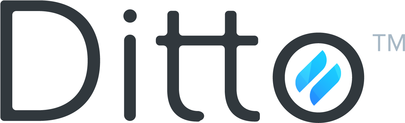 Ditto Logo Text - Electric Blue (1600x1013), Png Download