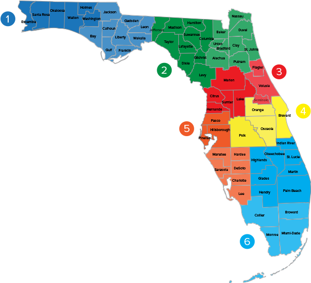 Area - Florida Map (900x600), Png Download