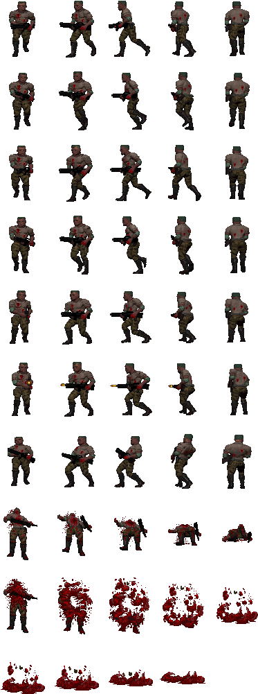 Edited The Doom 64 Zombie Sprites To Have The Player's - Doom Sprites ...