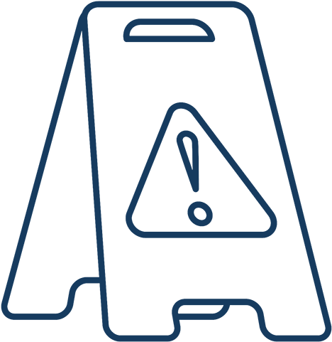 Blue Caution Sign Line Icon - Icon (500x500), Png Download