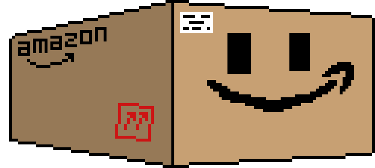 Amazon Smile Box - Pixel Art (1490x660), Png Download