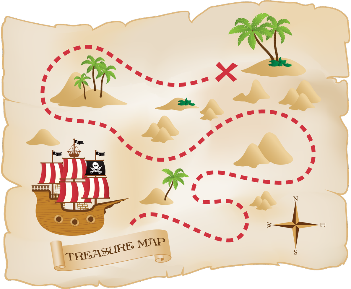 The Tall Ship On Twitter - Make Fun Treasure Map (1200x977), Png Download