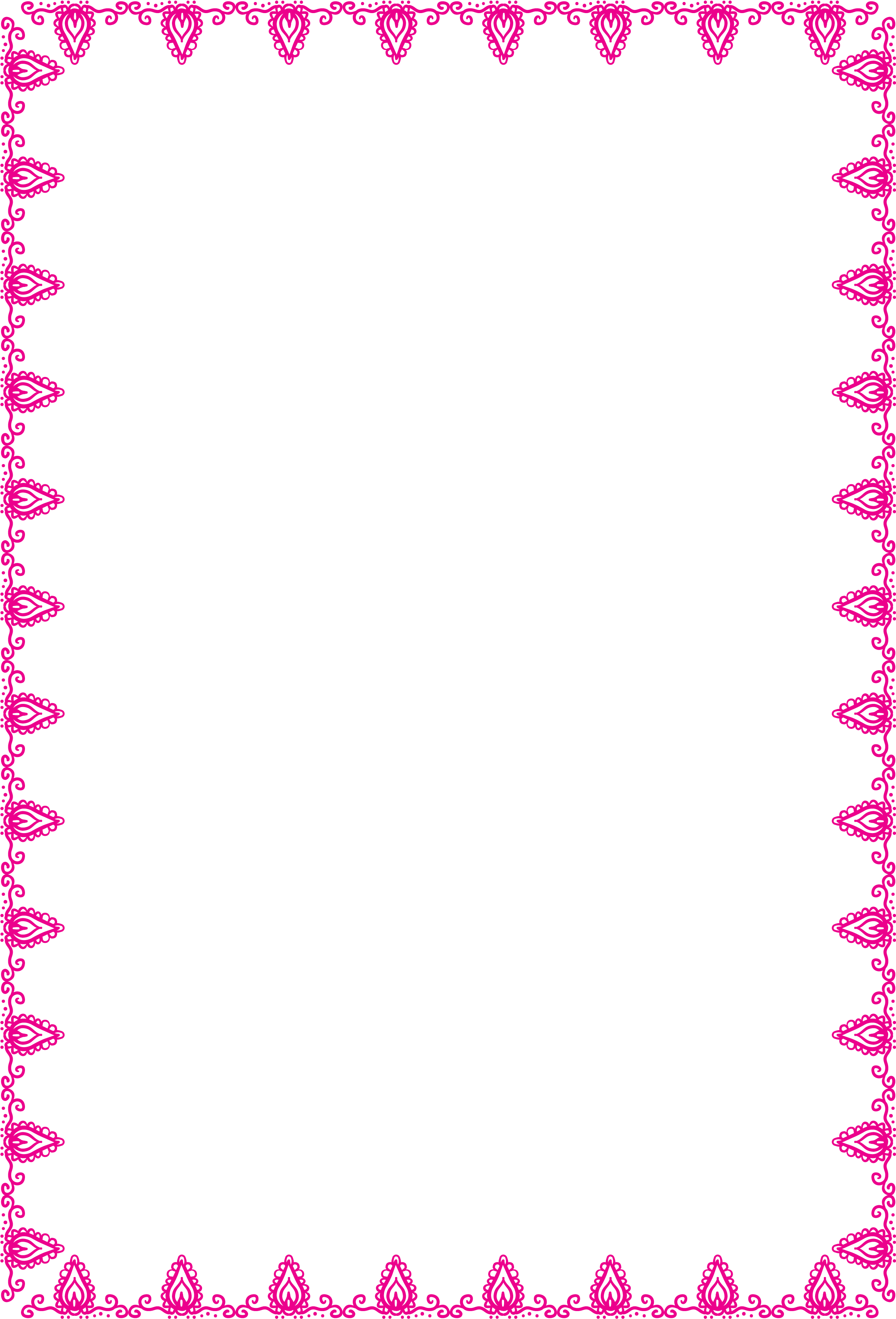 Download Png Border & Flower Images - Pink Page Border Png ...