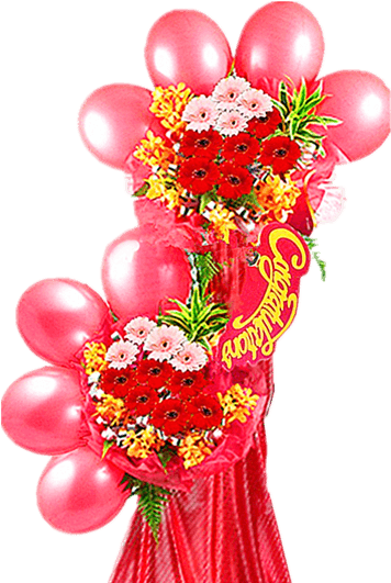 Congratulations & Opening Flowers - Designs Balloons & Flowers Png ...