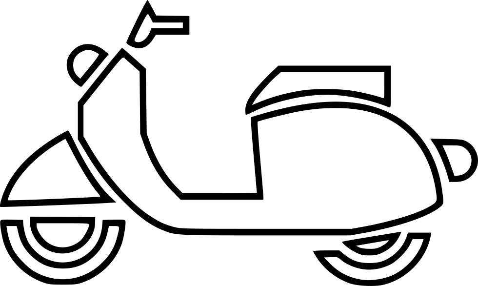 Png File - Outline Image Of Scooty (980x586), Png Download