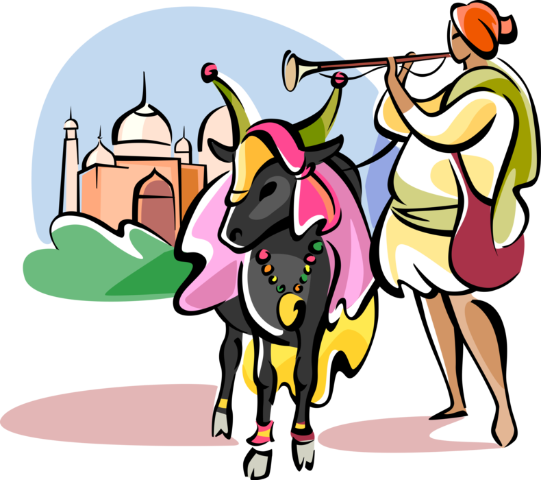 Hindu Sacred Cow At Taj Mahal - Sacred Cow (790x700), Png Download