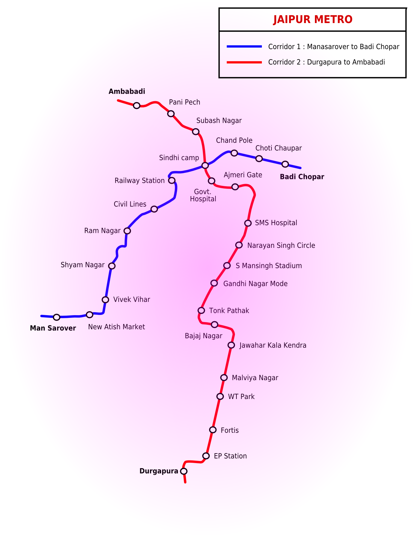 Map Of Jaipur Metro Created Using Inkscape - Jaipur Metro Route Map ...