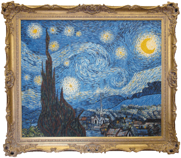 Quality Reproduction Oil Painting Framed In A Handmade - The Starry ...
