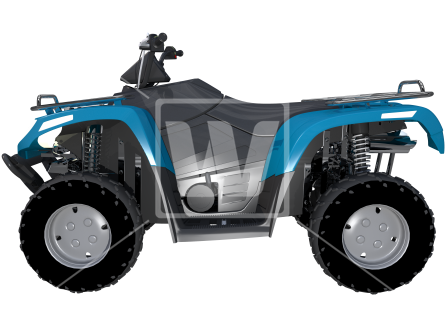 Blue Atv Side View - Atv Png (550x351), Png Download