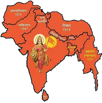 Akhand Bharat Mata Hd Images Many Hd Wallpaper - United India Akhand Bharat Map (350x348), Png ...