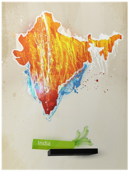 Abstract Illustration Of The Continent India Poster - Creative Arts ...