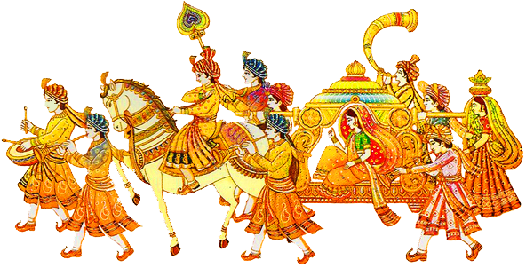 Clip Black And White Vivah Huge - Doli Images Hd Png (600x305), Png Download