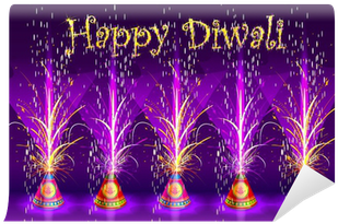 Vector Illustration Of Burning Firecracker In Happy - Stock ...