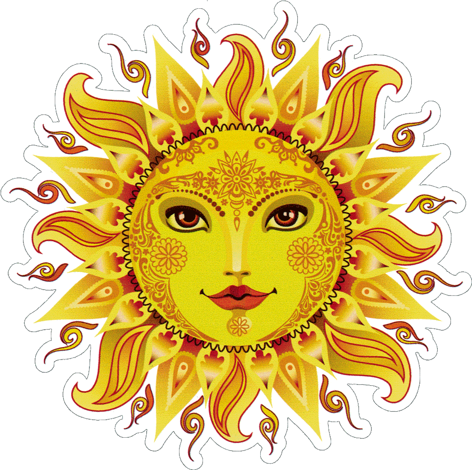 Window Sticker / Decal - Sun Art (1000x993), Png Download