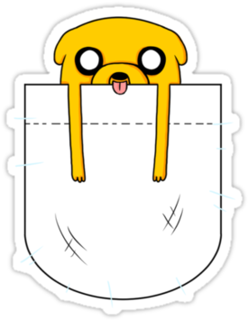 Jake - Adventure Time Jake Sticker (375x360), Png Download