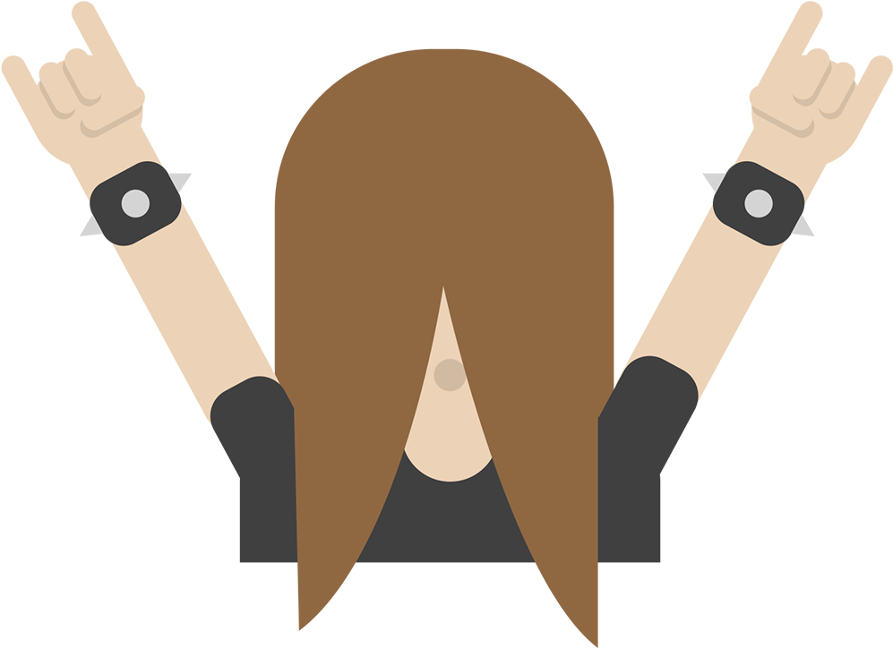 Headbanger - Metalhead Emoji (700x525), Png Download