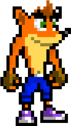 Crash Bandicoot - Crash Bandicoot Pixel Art (380x500), Png Download