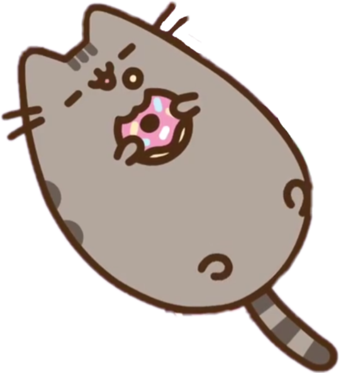 Kawaii Pusheen Png - Pusheen With A Donut (768x1024), Png Download