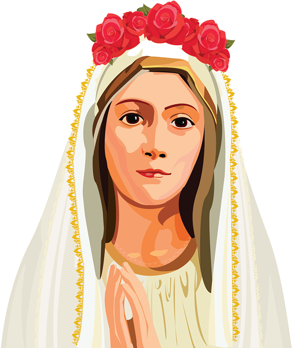 The More The Mary-er - Our Lady Of Fatima Png (600x705), Png Download