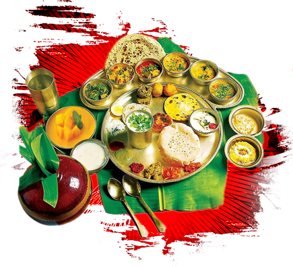 Manbhavan Thali - Maharaja Bhog Lower Parel (575x524), Png Download