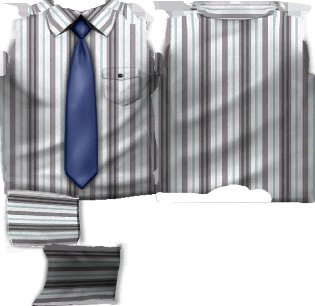 Stripped Shirt With Blue Tie - Second Life Shirt Template (1024x1024 ...