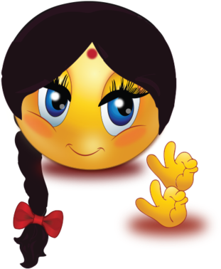 Indian Lady - Girly Smiley (384x384), Png Download