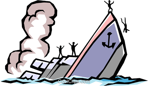 Sinking Ship Royalty Free Vector Clip Art Illustration - Boat Sinking ...