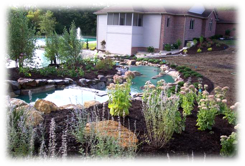 Seamless Landscape Integration - Pond (486x330), Png Download