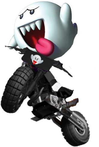 Boo Bike - King Boo In Mario Kart (379x534), Png Download