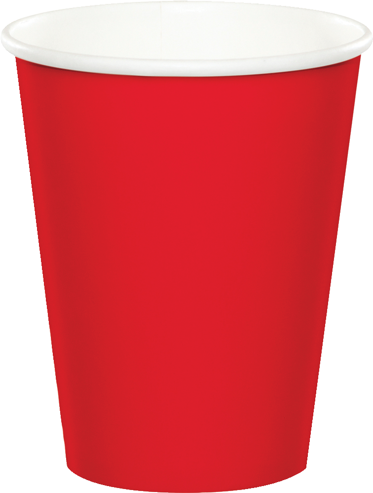 Download Classic Red 9 Ounce Paper Cups - Disposable Cup | Transparent ...