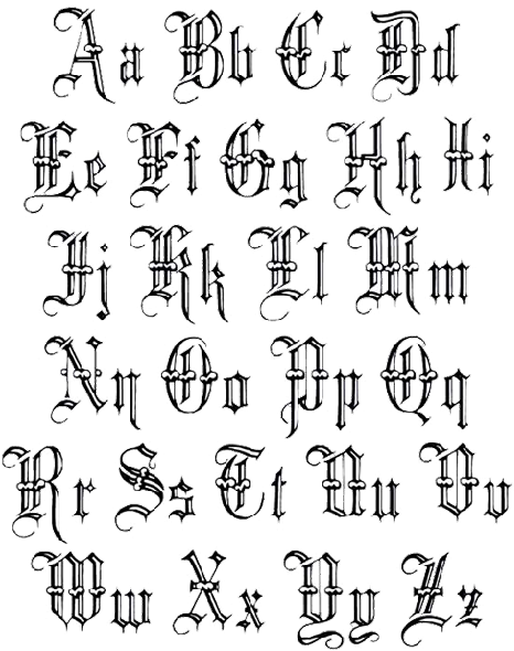 Old English Lettering Tattoos- High Quality Photos - Lettering Tattoos ...