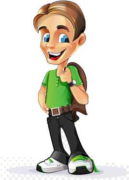 High School Student Cartoon (273x474), Png Download