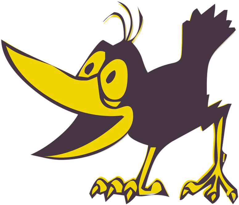 Vector,nature,funny - Cartoon Crow Png (500x432), Png Download