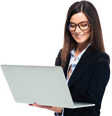 Girl With Laptop Png (385x397), Png Download