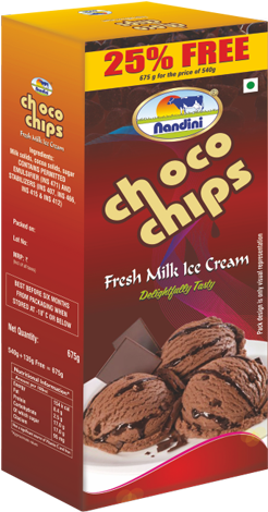Family Pack Fresh Milk Ice Cream-choco Chips - Nandini Milk (600x500 ...