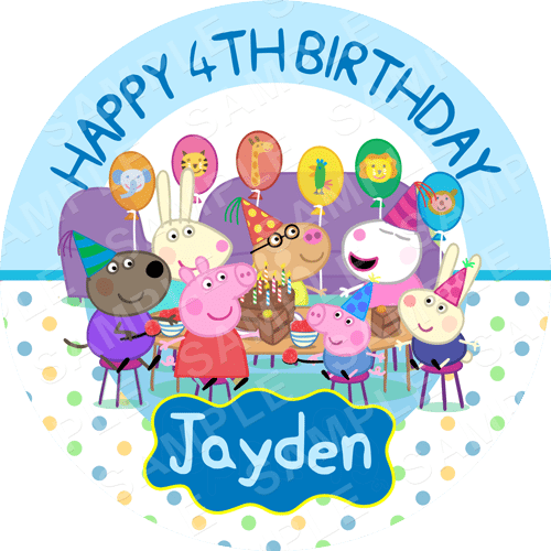 Peppa Pig Edible Cake Topper - Peppa Pig Edible (500x500), Png Download