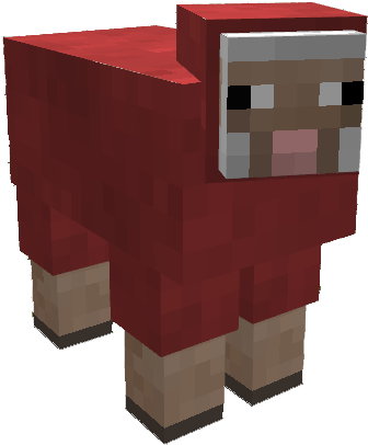 Red Sheep - Blue Dyed Sheep Minecraft (348x420), Png Download