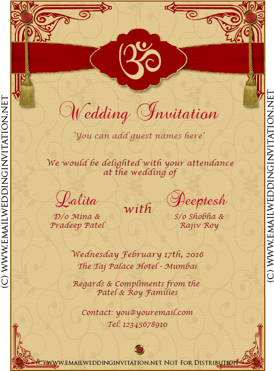 Download Indian Wedding Invitation Card Template Editing Inspirational ...