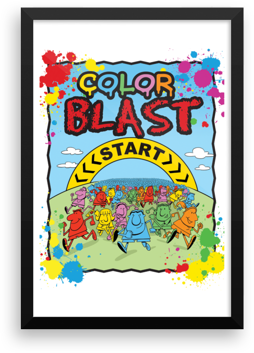 Color Blast Framed Poster - Poster (1000x1000), Png Download