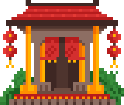Japanese Temple - Pixel (1200x1200), Png Download