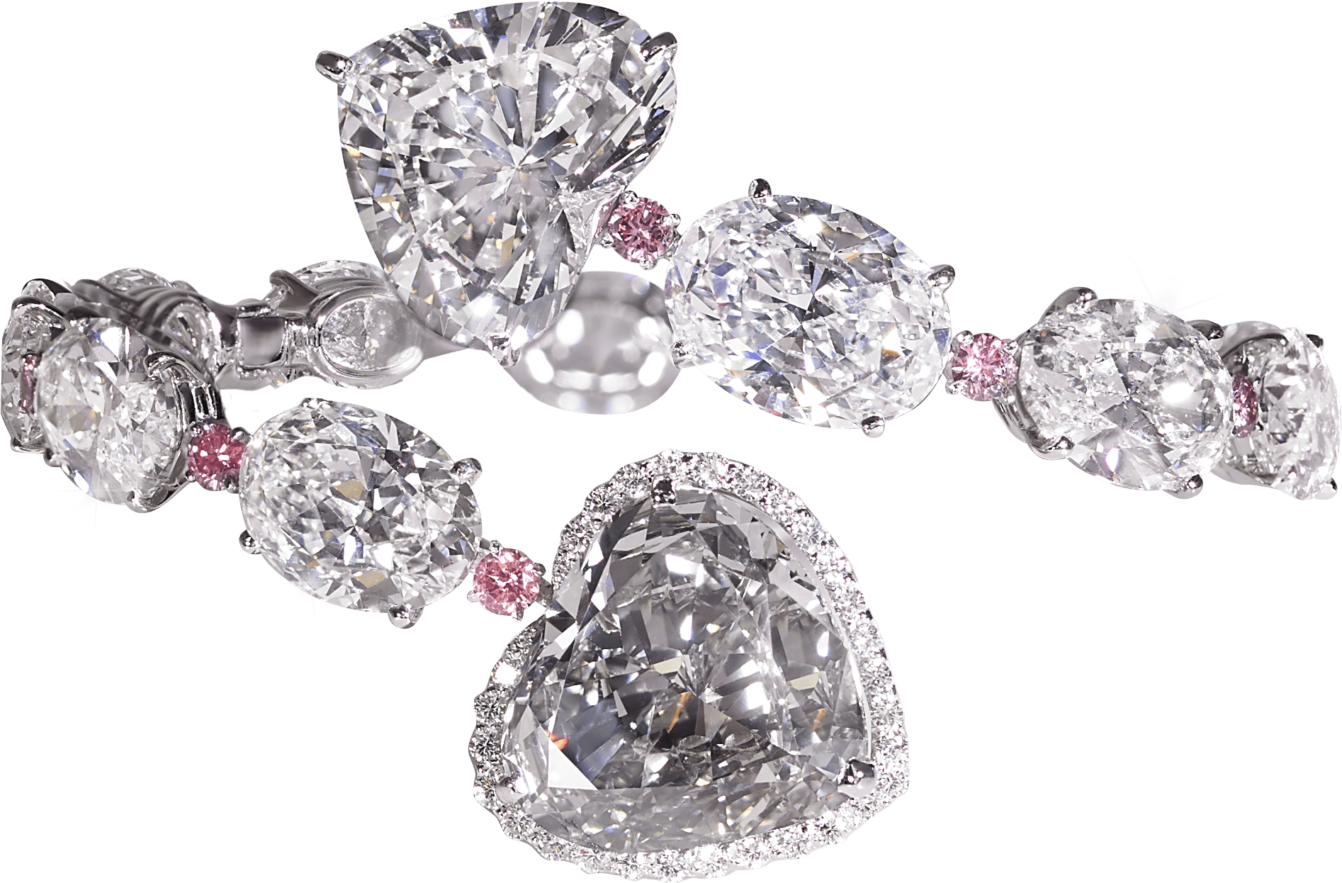 Download A Natural Fancy Grey, Pink And White Diamond Bangle ...